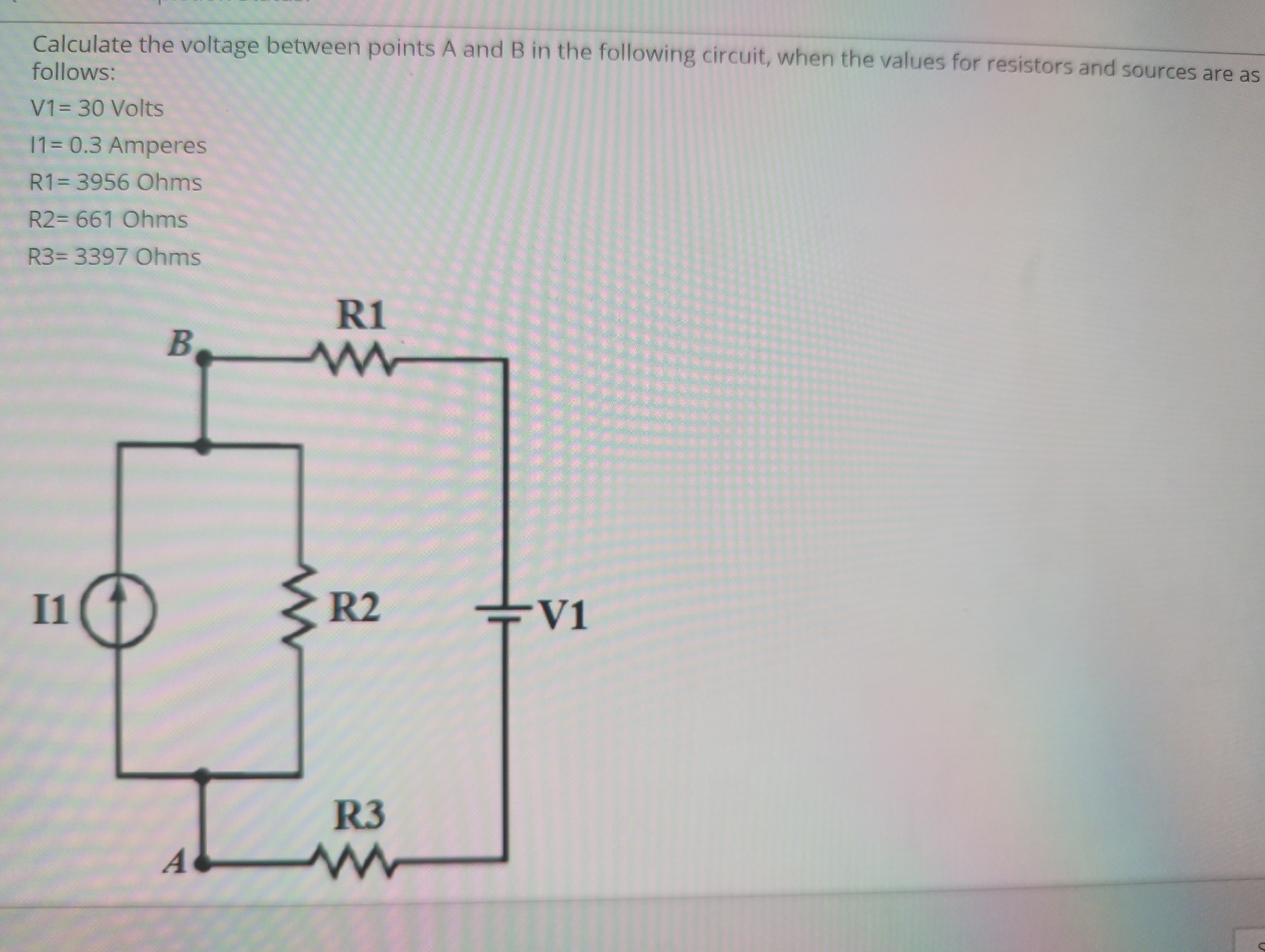 Solved Calculate the voltage between points A and B in the | Chegg.com