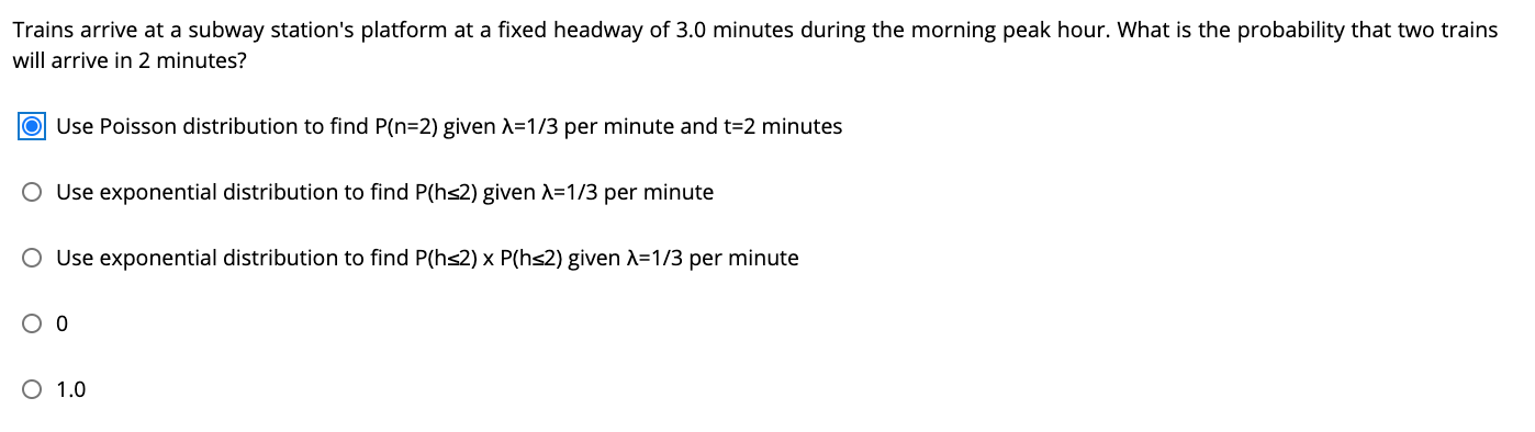 Solved Trains arrive at a subway station's platform at a | Chegg.com