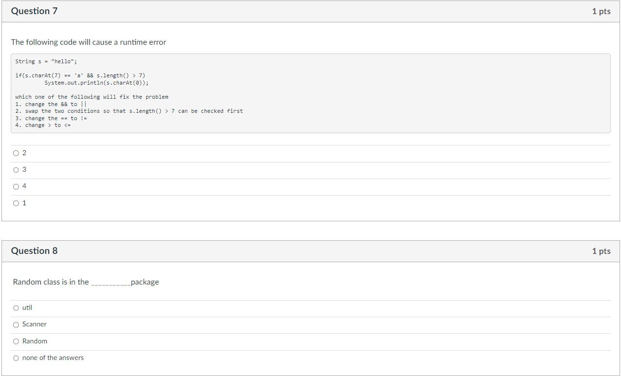 Solved The following code will cause a runtime error String | Chegg.com