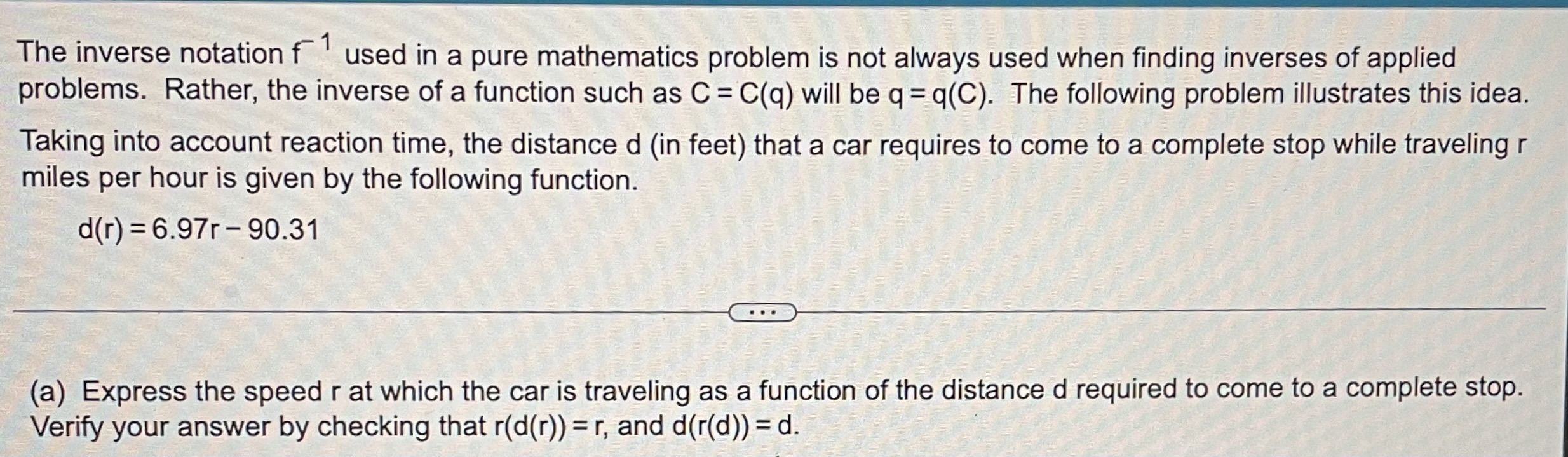Solved The inverse notation f−1 used in a pure mathematics | Chegg.com