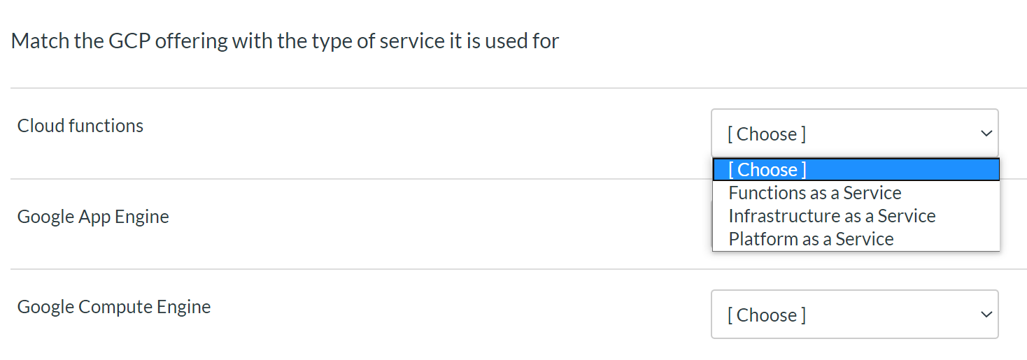 Solved Match the GCP offering with the type of service it is | Chegg.com