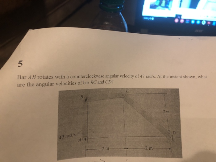 Solved Bar Ab Rotates With A Counterclockwise Angular 4555