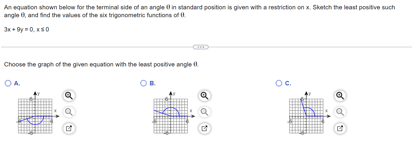 Solved An equation shown below for the terminal side of an | Chegg.com