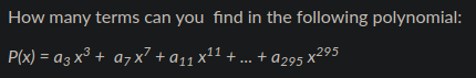 Solved How many terms can you find in the following | Chegg.com