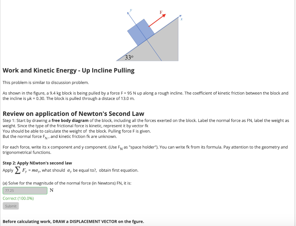 Solved 330 Work and Kinetic Energy - Up Incline Pulling This | Chegg.com