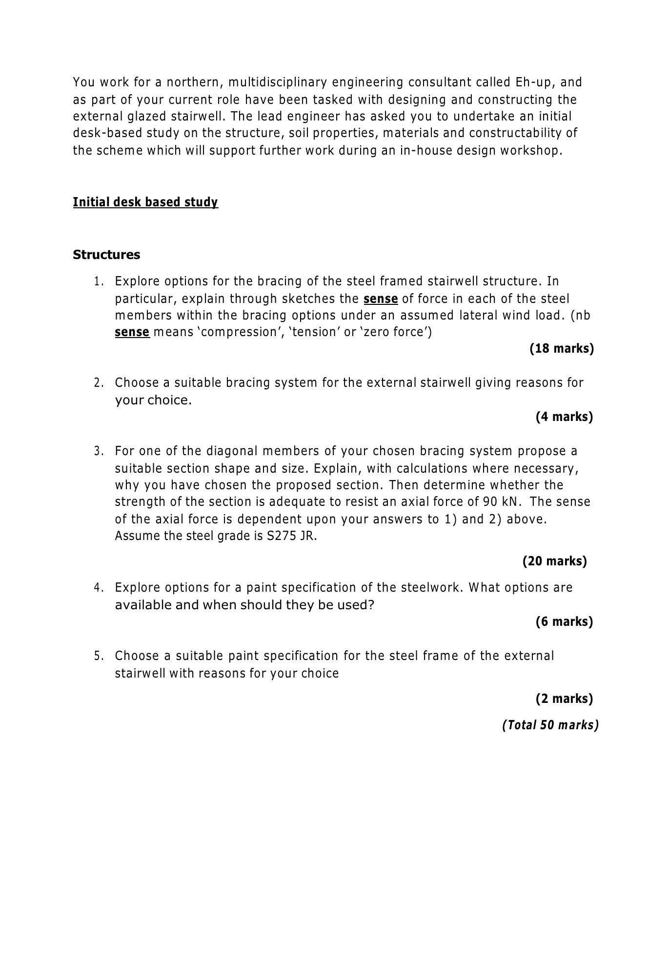 Solved Client brief An existing, but disused, textile mill | Chegg.com