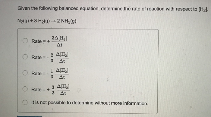 Solved Given the following balanced equation, determine the | Chegg.com