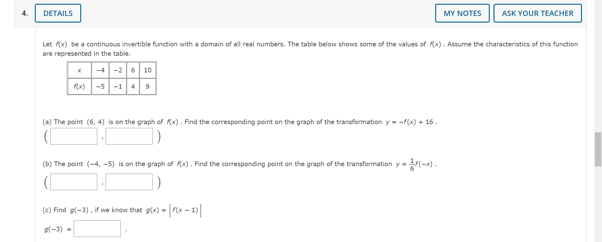 Solved Let f(x) be a continuous invertible function with a | Chegg.com