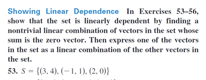 Solved Showing Linear Dependence In Exercises 53–56, show | Chegg.com