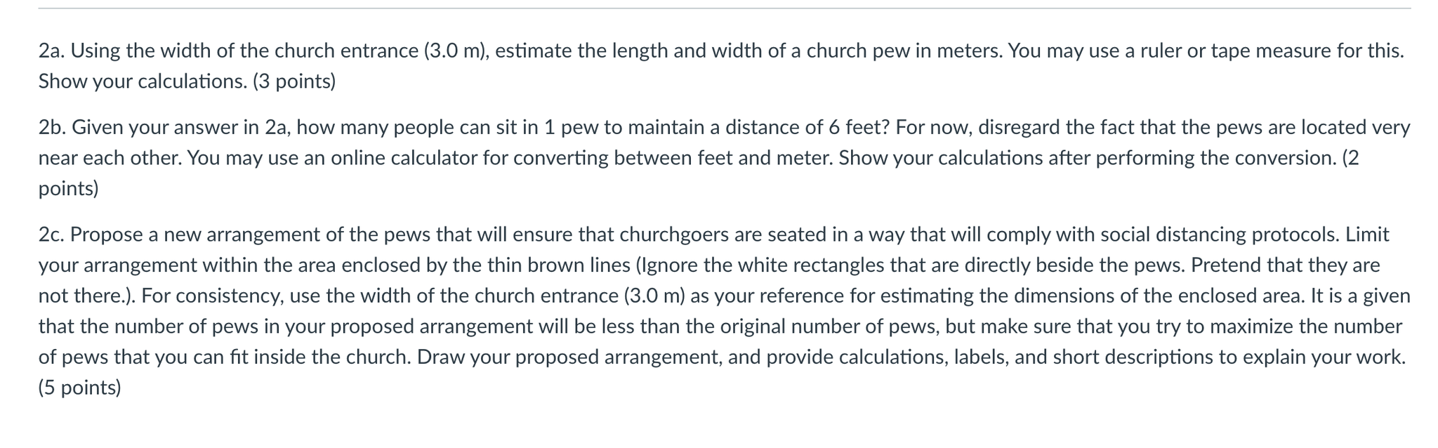 Solved Main Altar Left Altar Right Altar 24.5 m Measurement | Chegg.com