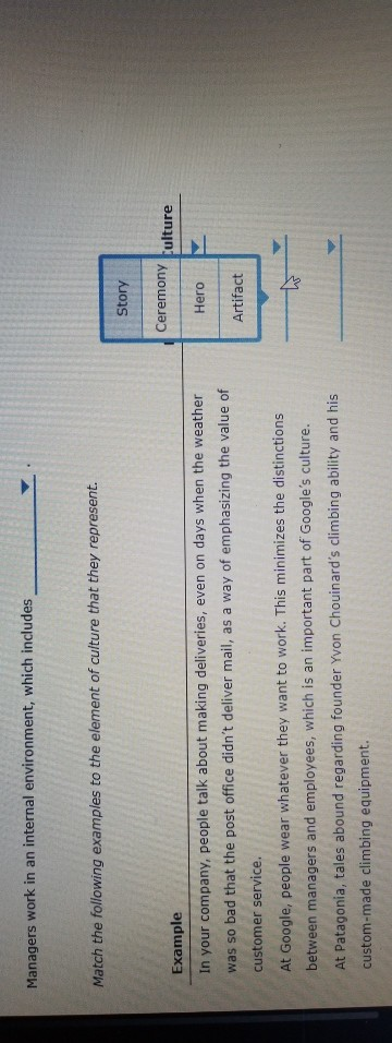 Solved Managers work in an internal environment, which | Chegg.com
