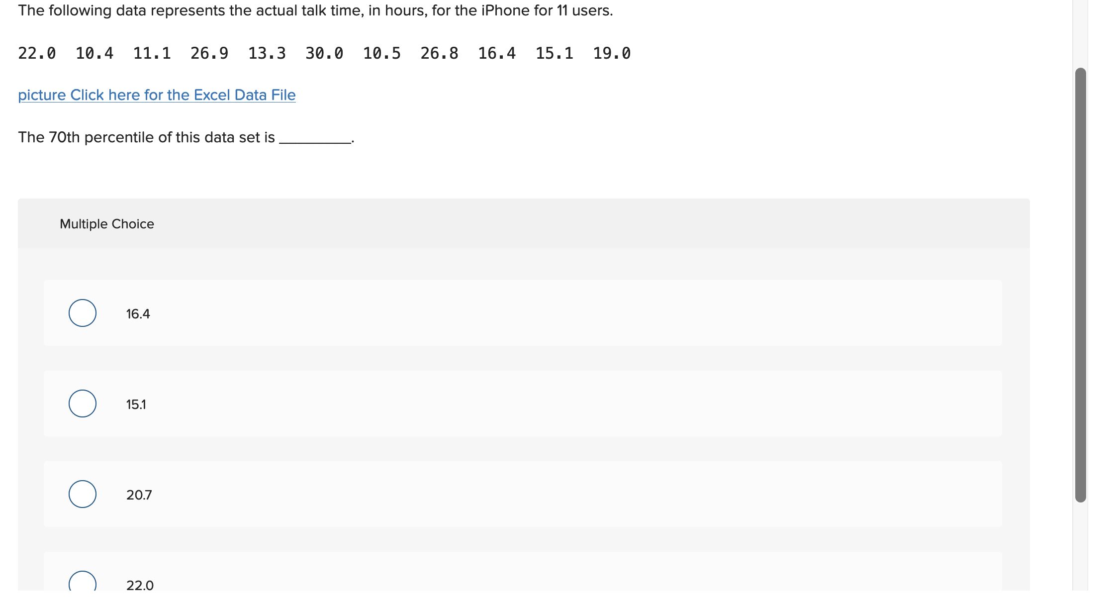 Solved The following data represents the actual talk time, | Chegg.com