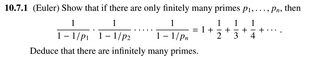 Solved 10.7.1 (Euler) Show that if there are only finitely | Chegg.com
