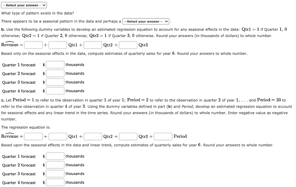 Solved - Select your answer - What type of pattern exists | Chegg.com