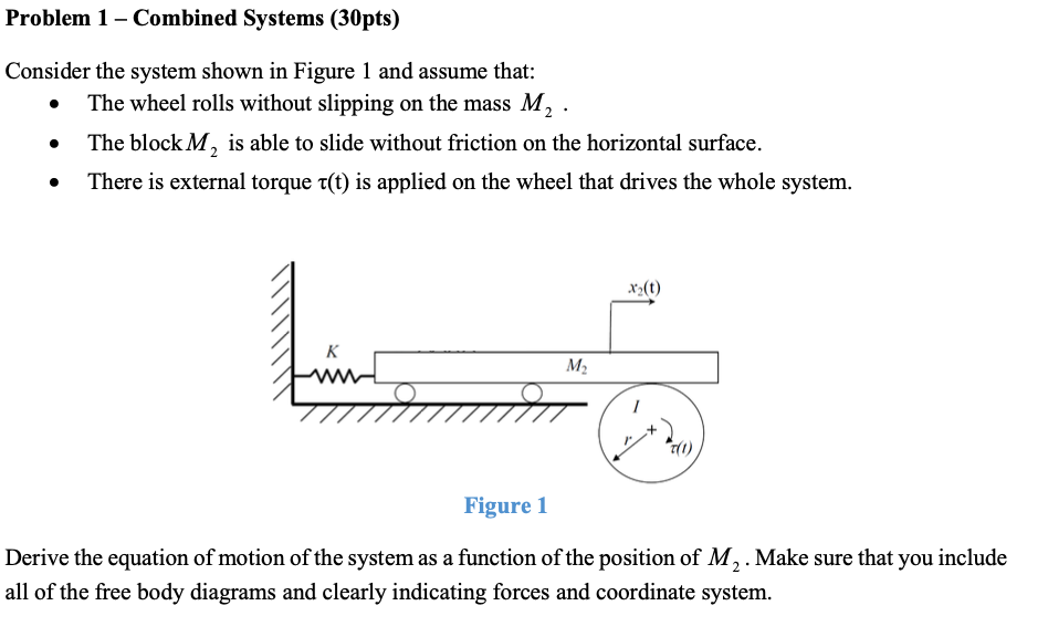 Solved Problem 1 - Combined Systems (30pts) Consider the | Chegg.com Solved Problem 1 - Combined Systems (30pts) Consider the | Chegg.com