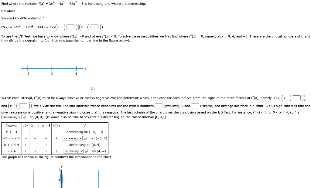 Solved Find where the function f(x) = 3x4 - 4x2 - 72x2 + 6 | Chegg.com