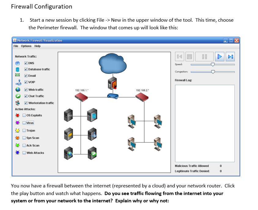 Solved Firewall Configuration 1. Start a new session by | Chegg.com