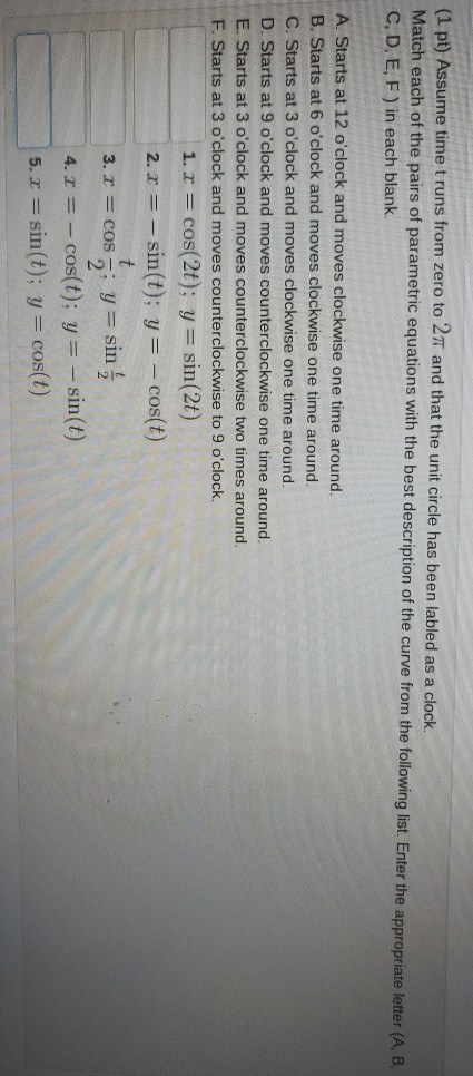 Solved (1 pt) Assume time t runs from zero to 27 and that | Chegg.com