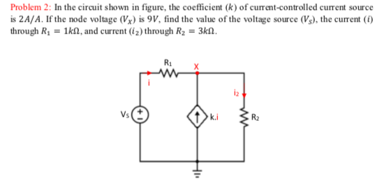 Solved Problem 2: In the circuit shown in figure, the | Chegg.com