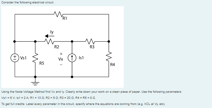 Solved Using the Node Voltage Method find Vx and ly. | Chegg.com