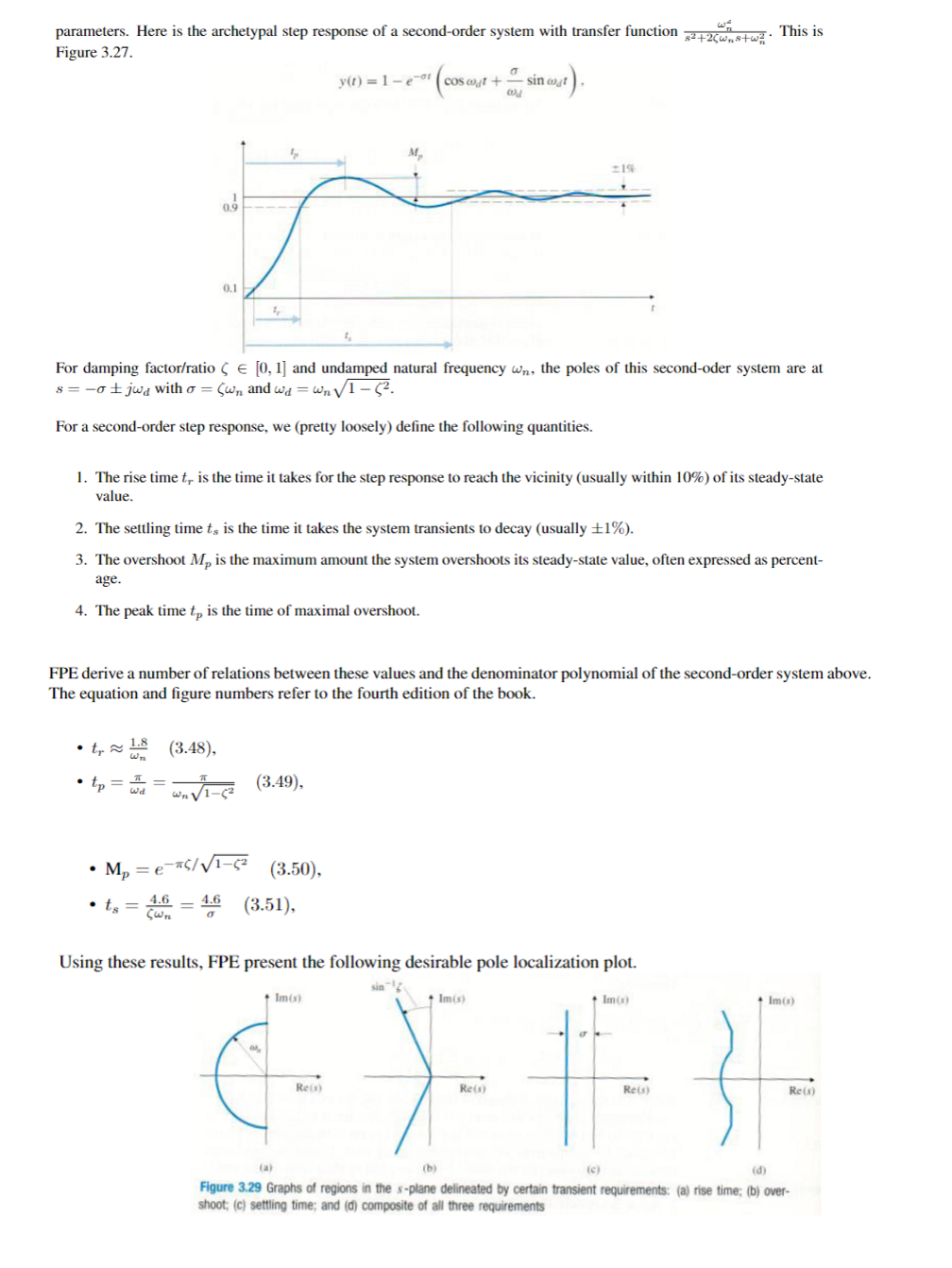 Solved parameters. Here is the archetypal step response of a | Chegg.com