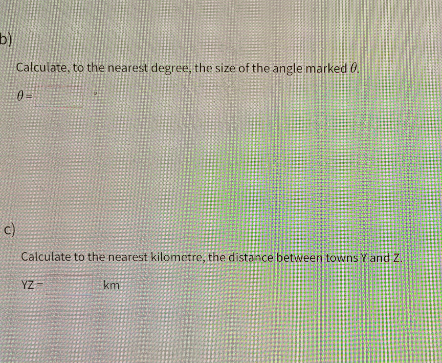 Solved Calculate, to the nearest degree, the size of the | Chegg.com