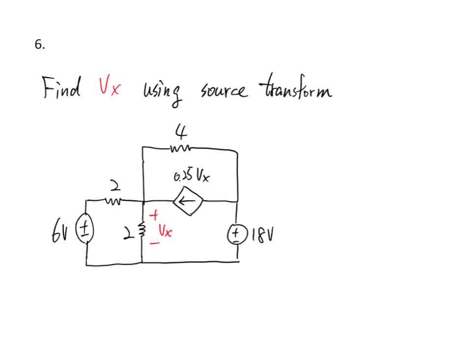 Solved Find Vx using source transform | Chegg.com
