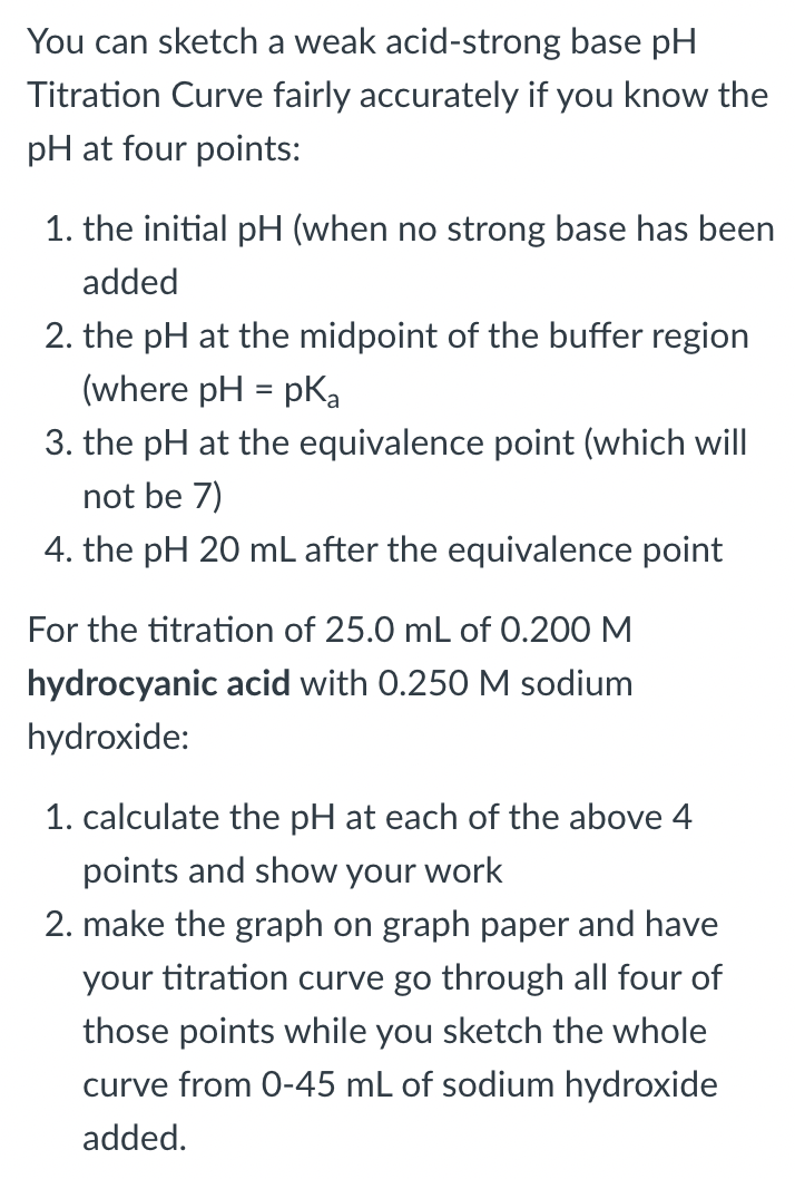 Solved You can sketch a weak acid-strong base pH Titration | Chegg.com