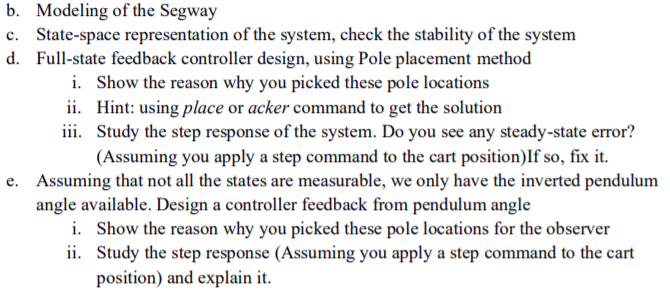 Segway system can be simplied modeled as inverted | Chegg.com