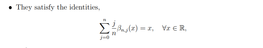 Solved For the set of Bernstein basis polynomials prove the | Chegg.com