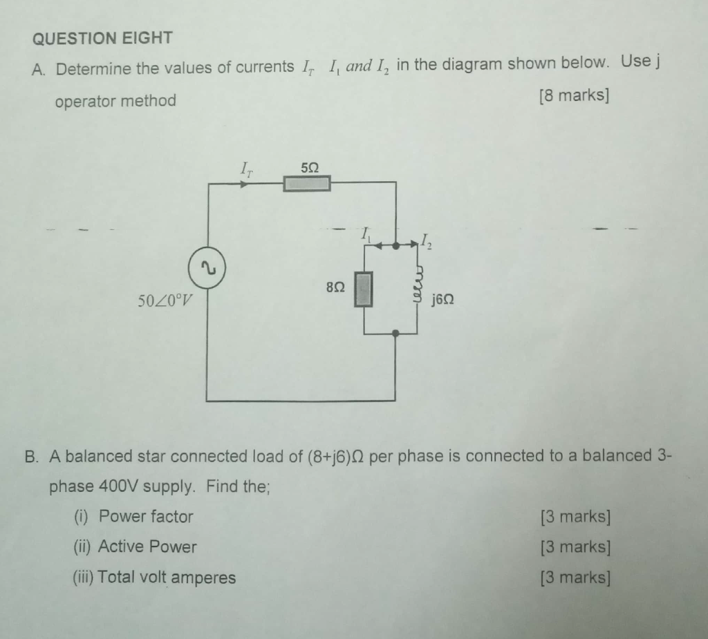Solved A. Determine the values of currents ITI1 and I2 in | Chegg.com