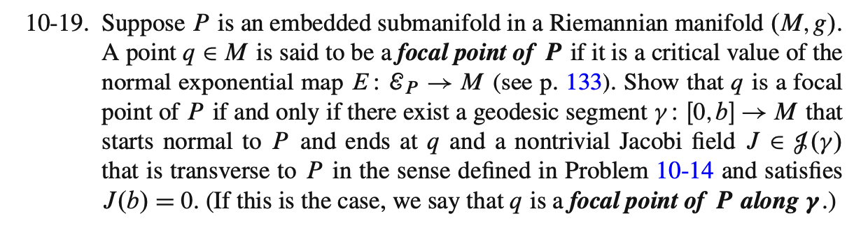 Solved 10-19. ﻿Suppose P ﻿is an embedded submanifold in a | Chegg.com