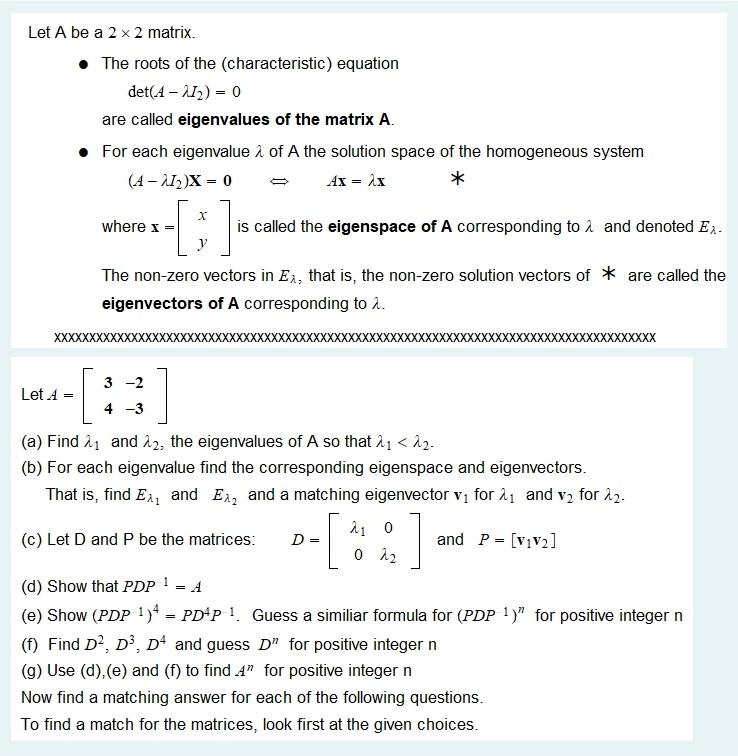 Solved Let A be a 2 x 2 matrix. . The roots of the | Chegg.com