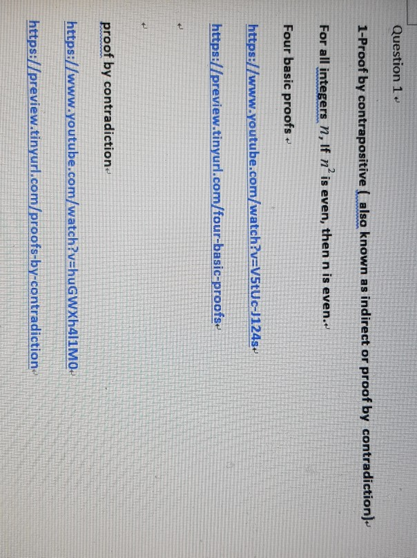 Solved Question 1 1-Proof by contrapositive also known as | Chegg.com