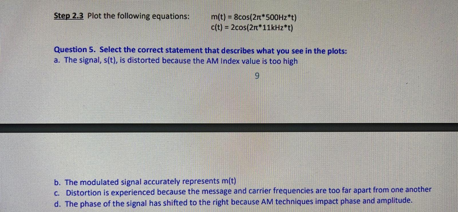 Solved Step 2.3 Plot the following equations: | Chegg.com