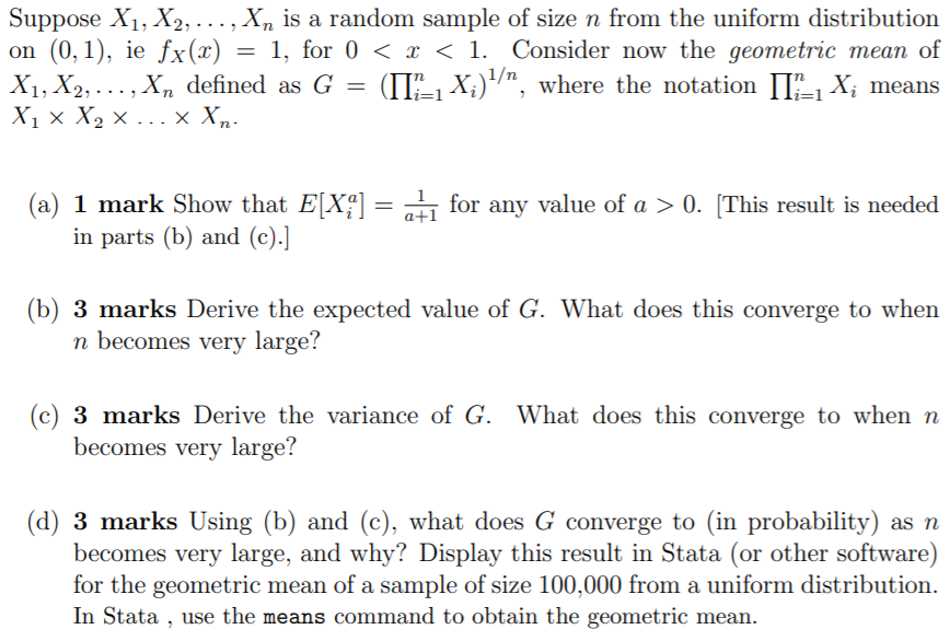Suppose X1, X2, ..., Xn is a random sample of size n | Chegg.com