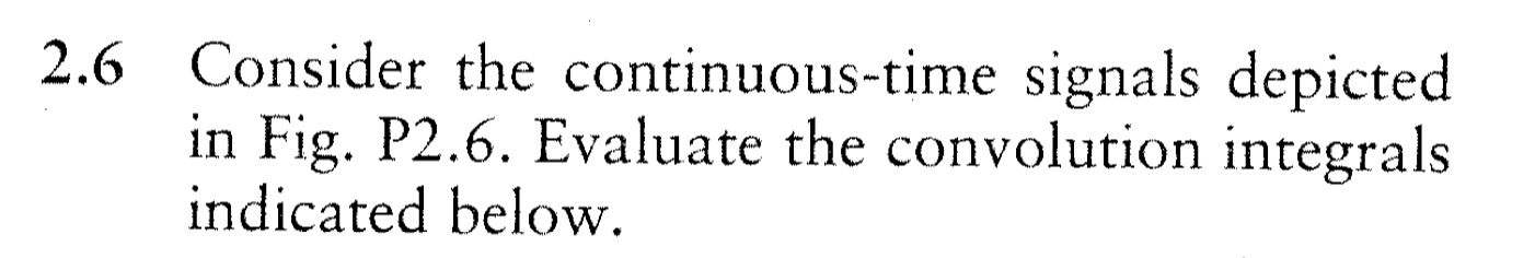 Solved 2.6 Consider the continuous-time signals depicted in | Chegg.com