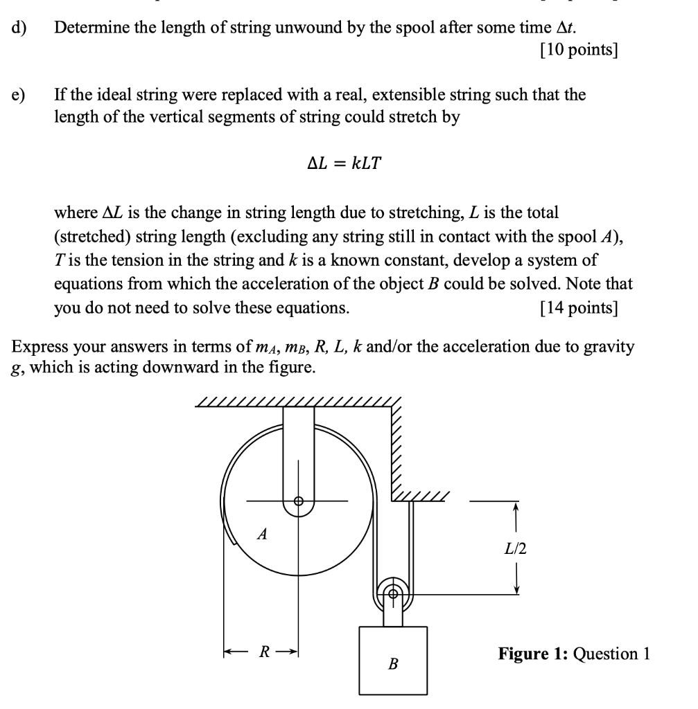 Solved A large, heavy spool A of radius R and mass ma is | Chegg.com