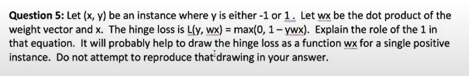 Question 5: Let (x,y) be an instance where y is | Chegg.com Question 5: Let (x,y) be an instance where y is | Chegg.com