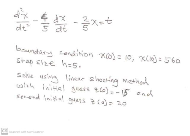 Solved dt2d2x−54dtdx−52x=t boundary condition | Chegg.com