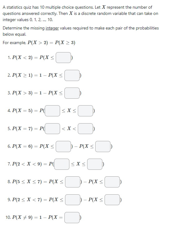 Solved A statistics quiz has 10 multiple choice questions. | Chegg.com