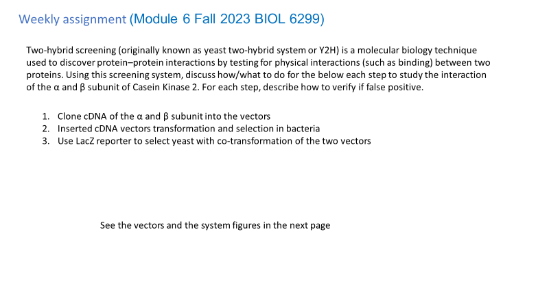 Solved Weekly assignment (Module 6 Fall 2023 BIOL 6299) | Chegg.com