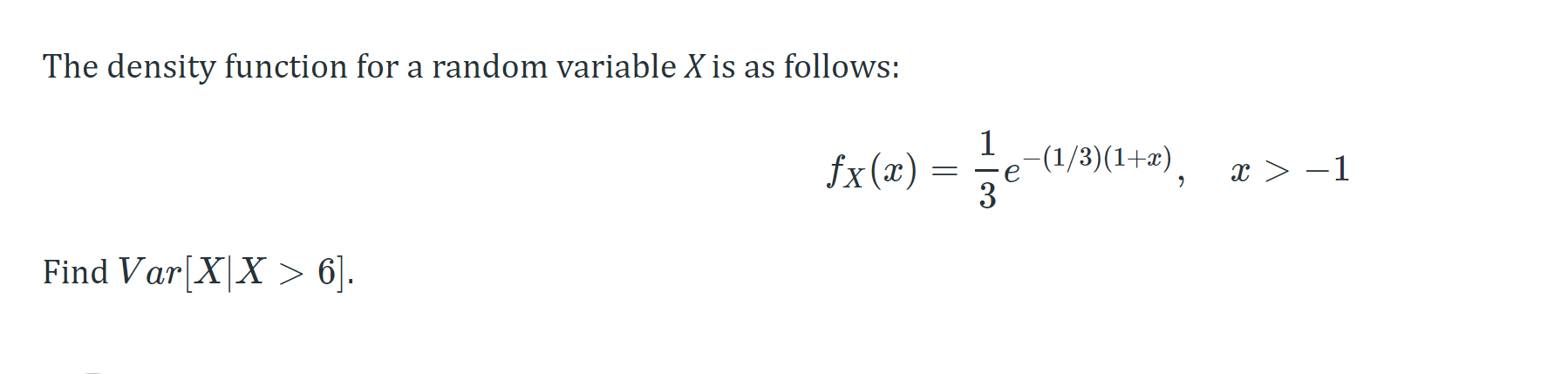 Solved The density function for a random variable X is as | Chegg.com