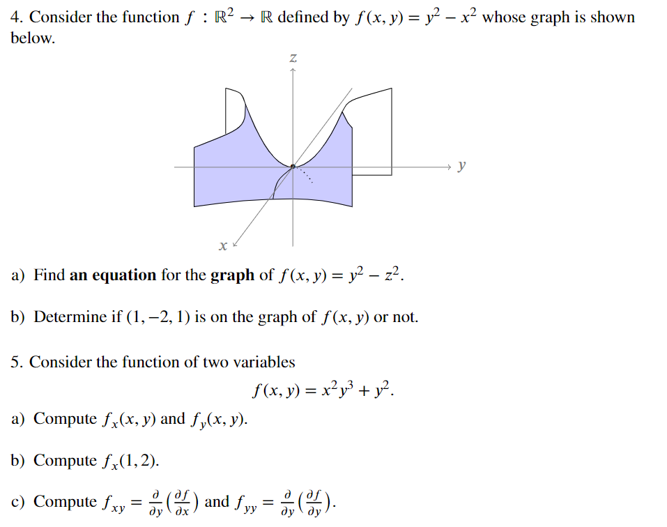 Solved Consider the function f:R2→R ﻿defined by f(x,y)=y2-x2 | Chegg.com