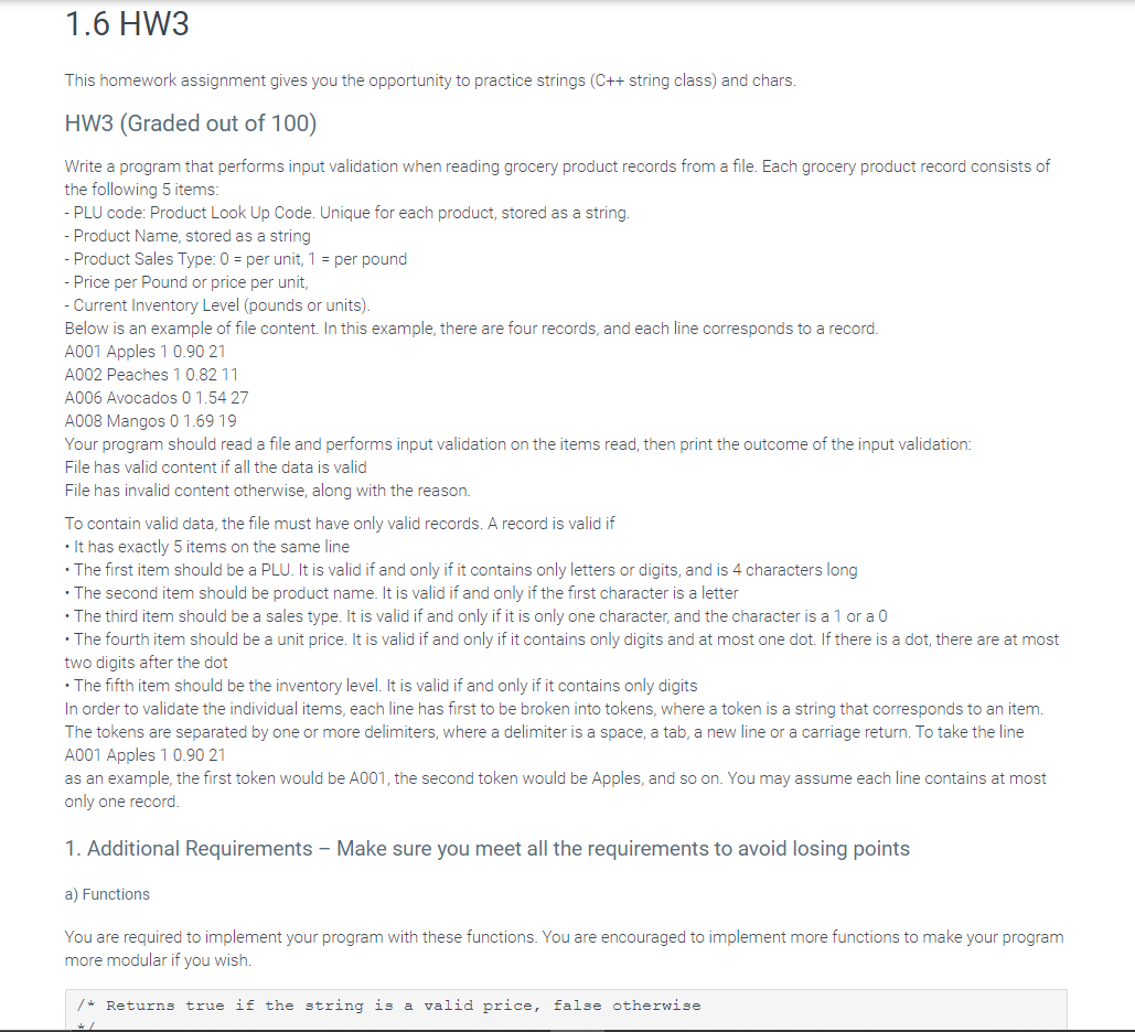 Solved 1.6 HW3 This homework assignment gives you the | Chegg.com