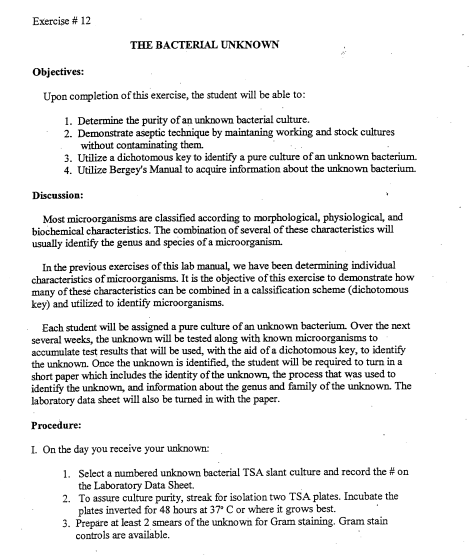 Solved Exercise # 12 ﻿II. ﻿During the next lab | Chegg.com