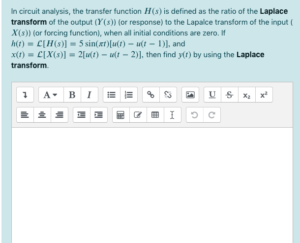 Solved In circuit analysis, the transfer function H() is | Chegg.com