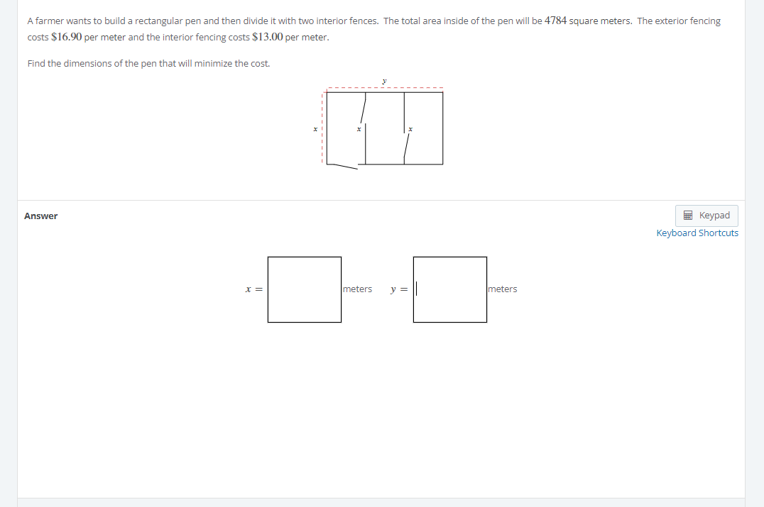 Solved A farmer wants to build a rectangular pen and then | Chegg.com