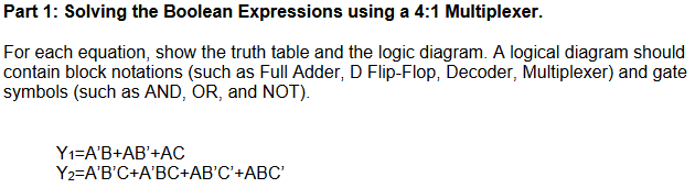 Solved For each equation, show the truth table and the logic | Chegg.com