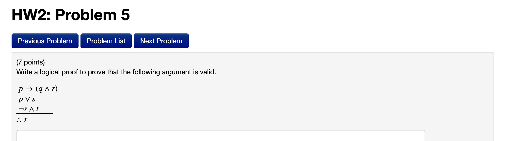 Solved HW2: Problem 5 Previous Problem Problem List Next | Chegg.com